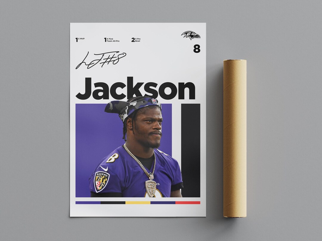 Lamar Jackson Baltimore Ravens Poster, Minimalist Poster, Sports Poster ...