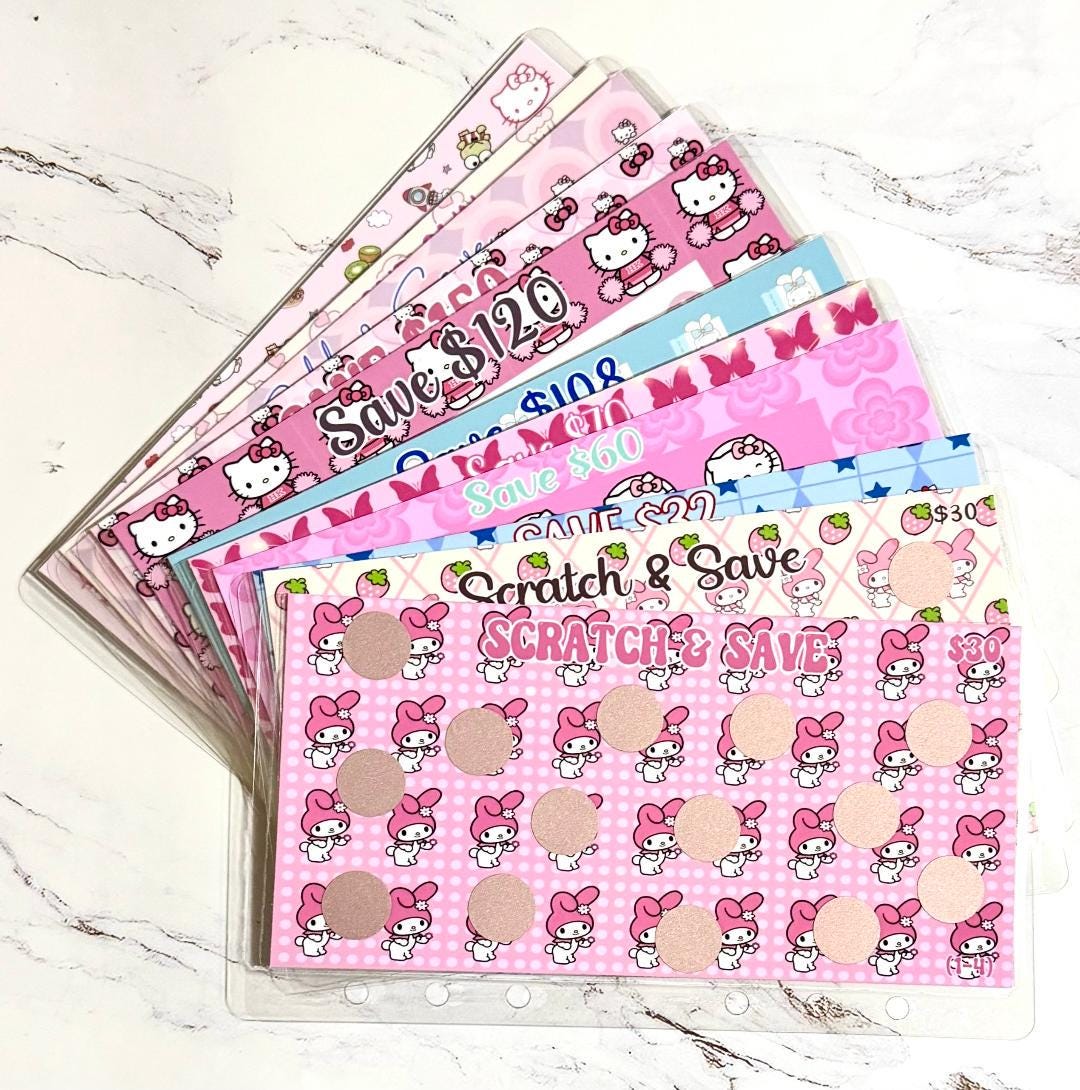 A6 Savings Challenge: Scratch off Cards, Budgeting System - Set of 12 ...