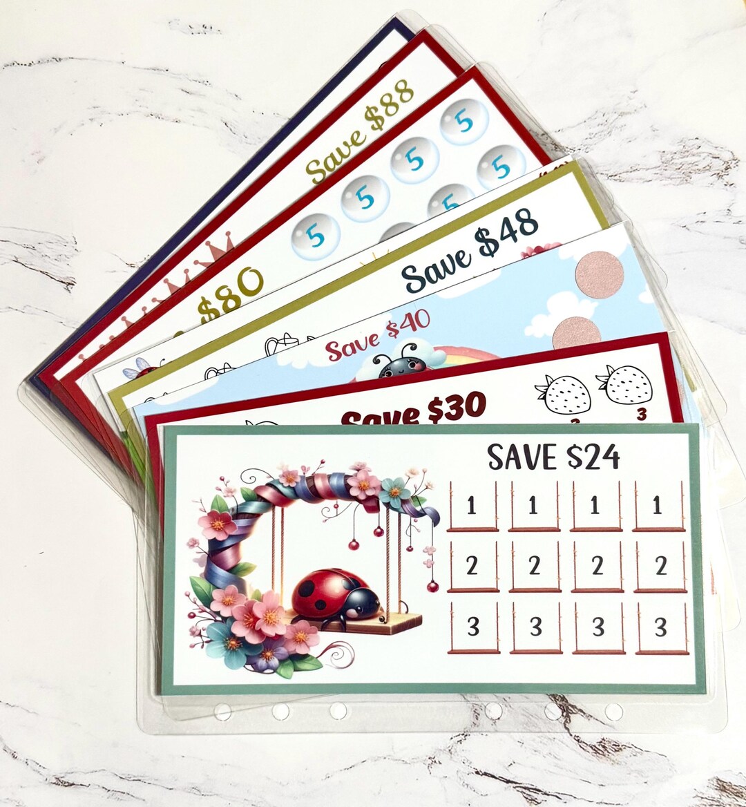 A6 Savings Challenge| Set of 8| Scratch off Cards| Save 500| Budgeting ...