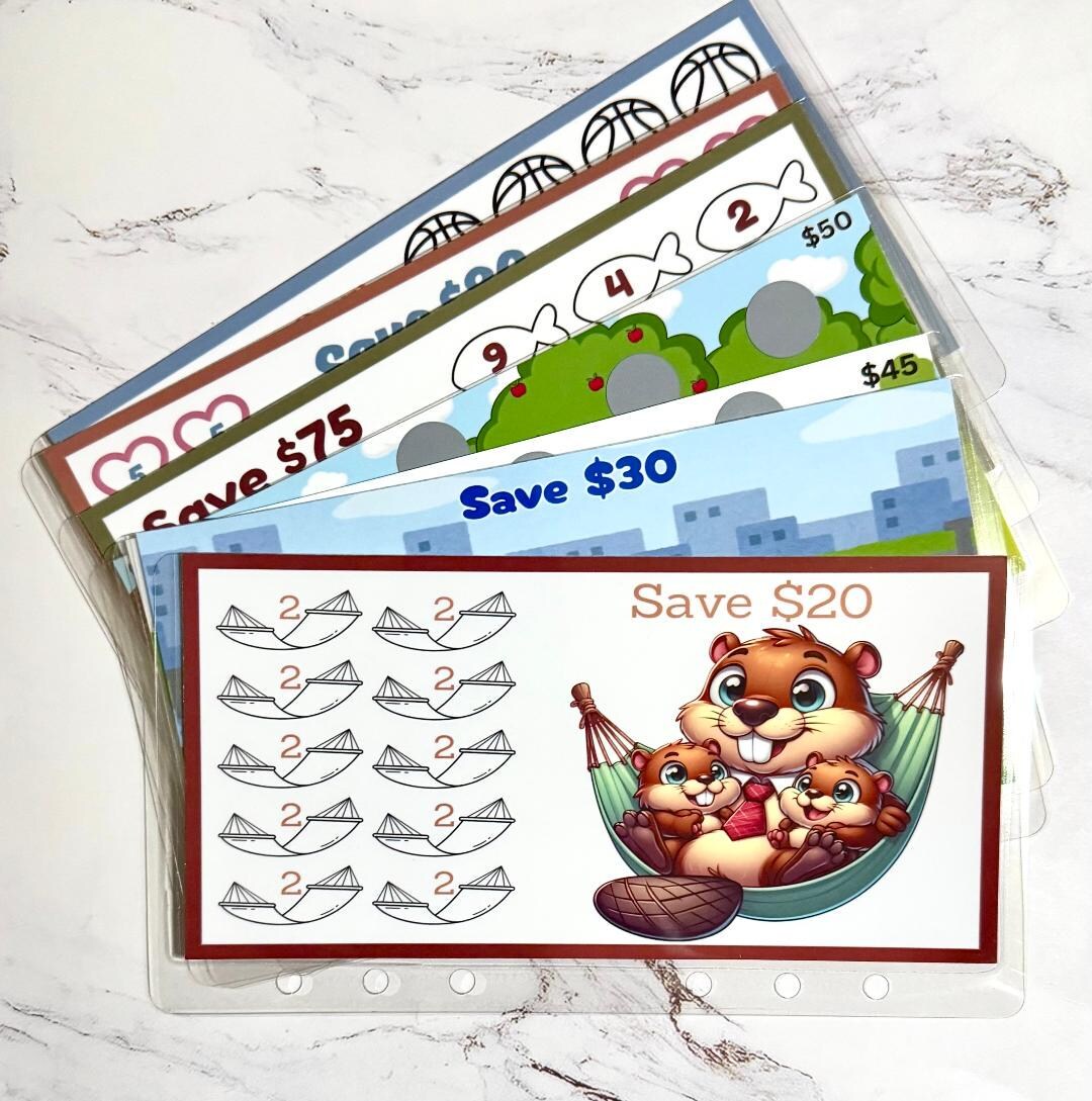 A6 Savings Challenge: Scratch off Cards, Budgeting System, Sinking ...