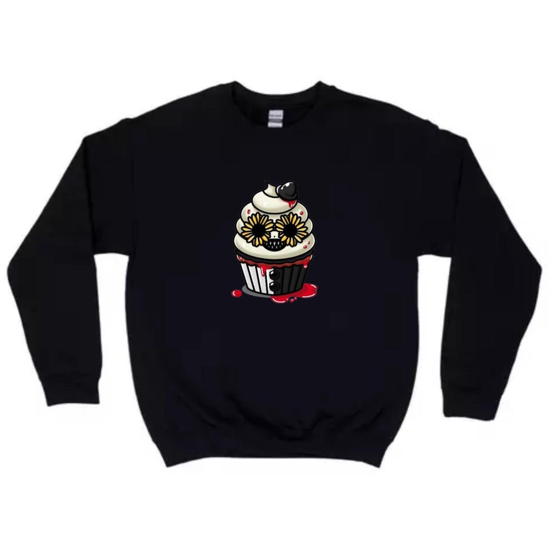Terrifier Art the Clown Cupcake Large Decal Sweatshirt - Etsy