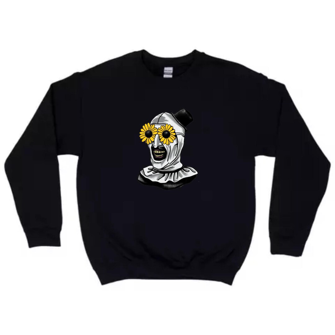 Terrifier Art the Clown With Glasses large Decal Sweatshirt - Etsy