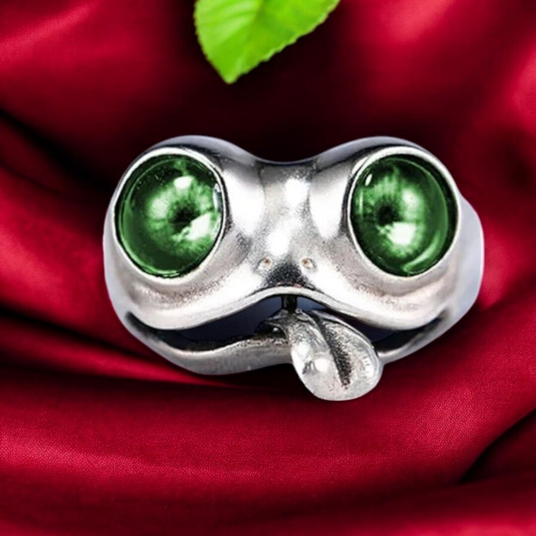 Cute Green Frog Ring Tongue Twist Adjustable Jewelry Engagement Gift - Etsy