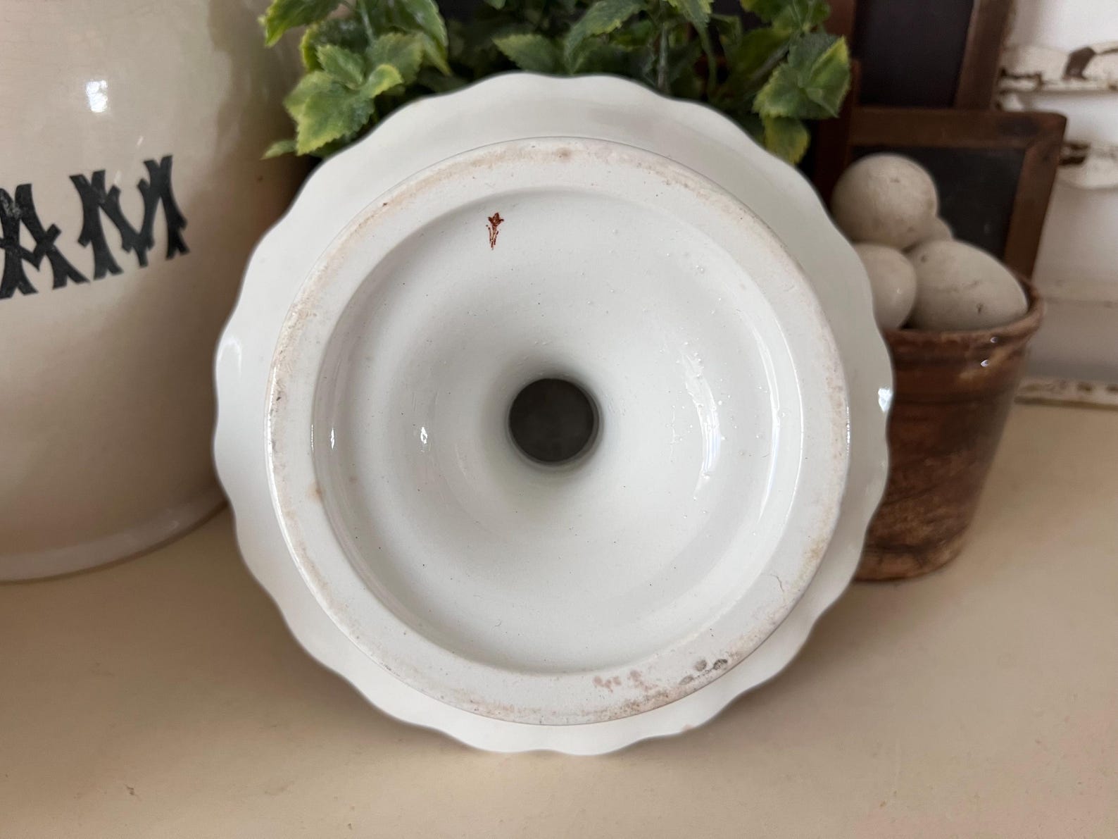 Antique Plain White Ironstone Compote - Fruit Bowl - Ironstone ...