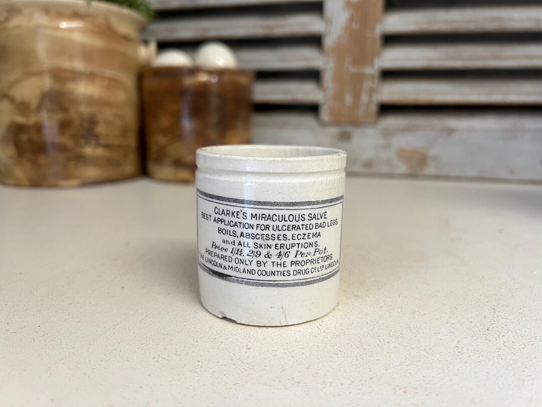 1x Antique Victorian Ointment Pot (large Version) - Clarkes Ointment ...