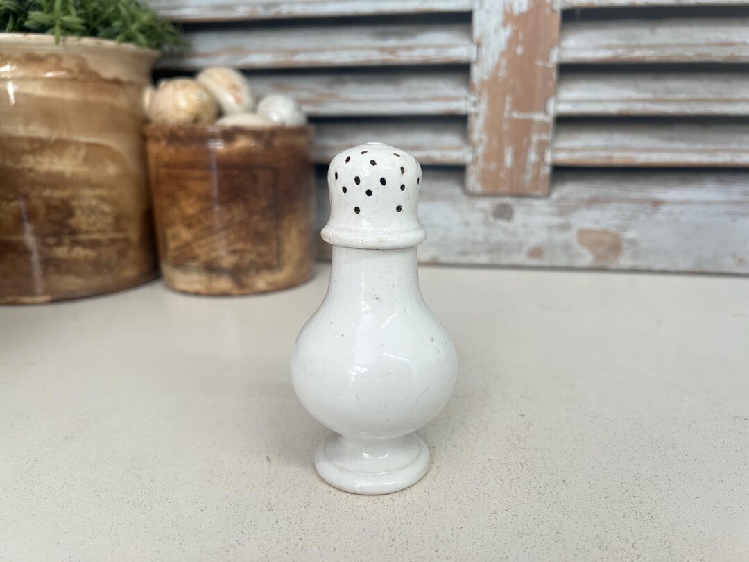 Antique White Ironstone Shaker - Ironstone Sugar Sifter - Ironstone ...