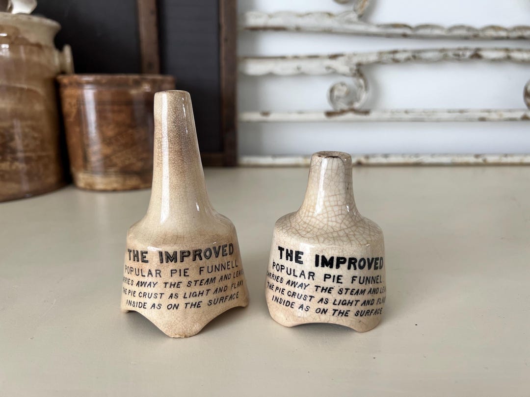 1x Tall Antique Stained Ironstone Pie Funnel Improved Pie Funnel - Etsy
