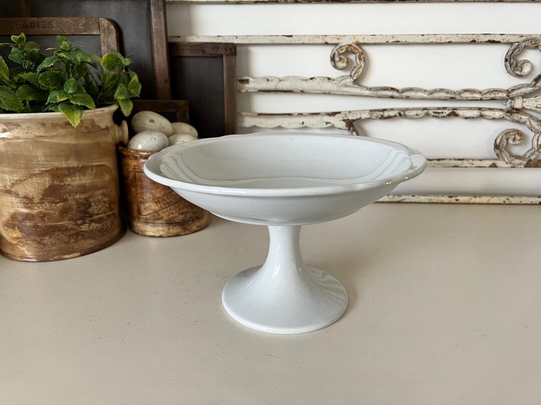 Antique Plain White Ironstone Compote 1881 Fruit Bowl Ironstone ...