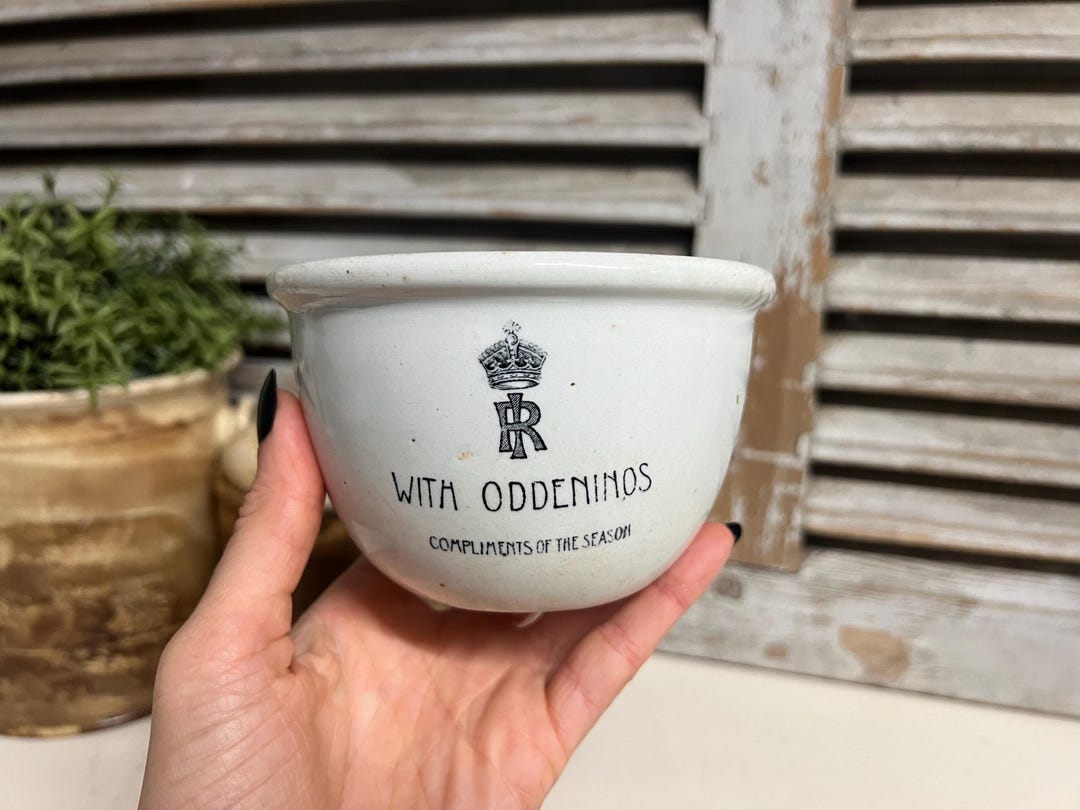 Antique English Advertising Ironstone Pudding Bowl - Ceramic Pudding ...