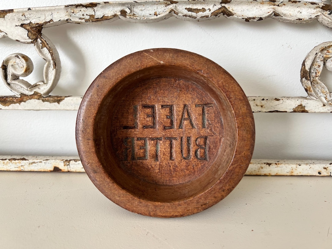 Antique Wooden Butter Stamp - Treen Butter Stamp TAEEL BUTTER - Wooden ...