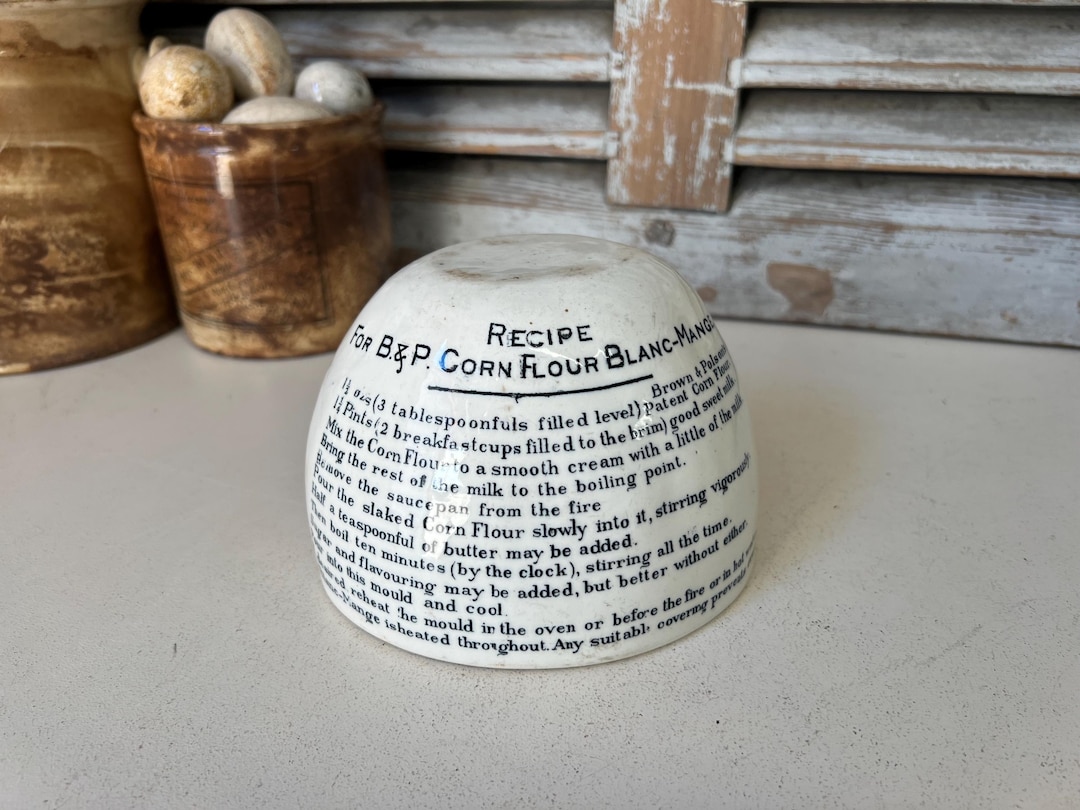 Antique Ironstone Jelly Mould - Corn Flour Blanc-mange Brown Polson’s B ...