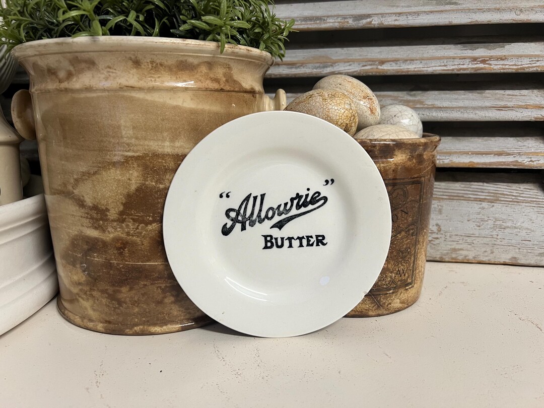 Antique English Ironstone Butter Dish Allowrie Butter - Ironstone ...