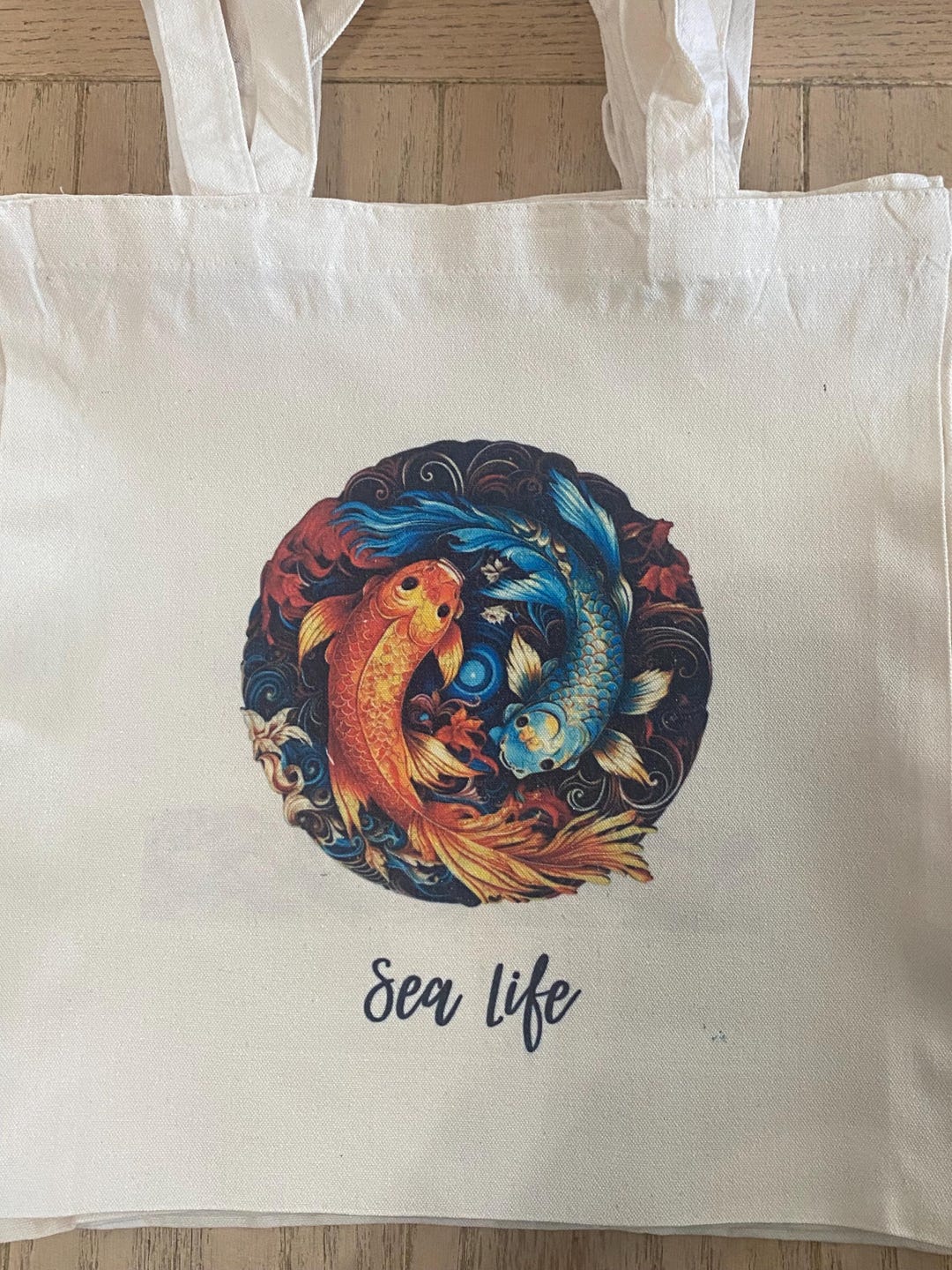 Sea Life, Koi Canvas Bag - Etsy