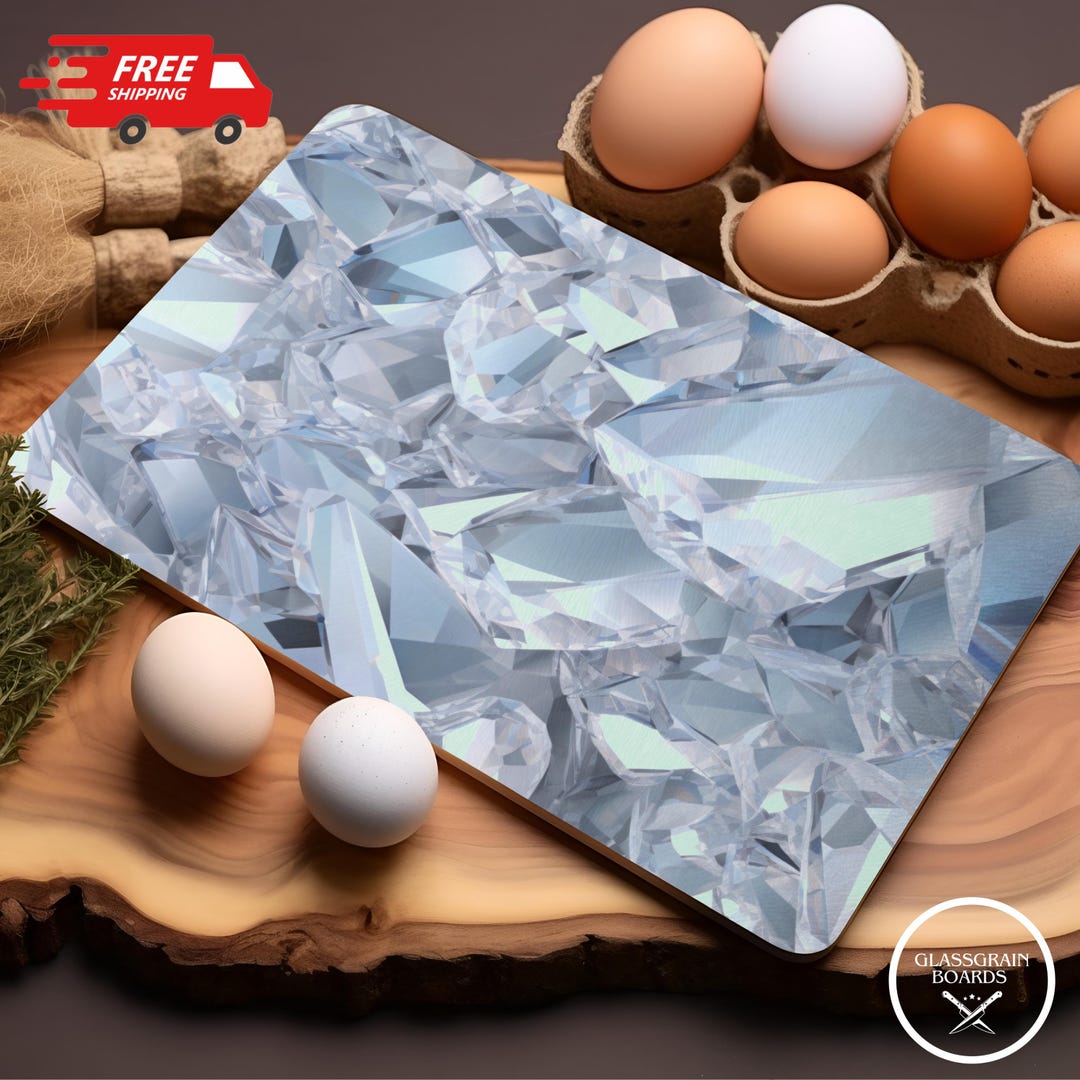 Crystal Gem Glass Charcuterie Board, Crystal Glass Cutting Board ...
