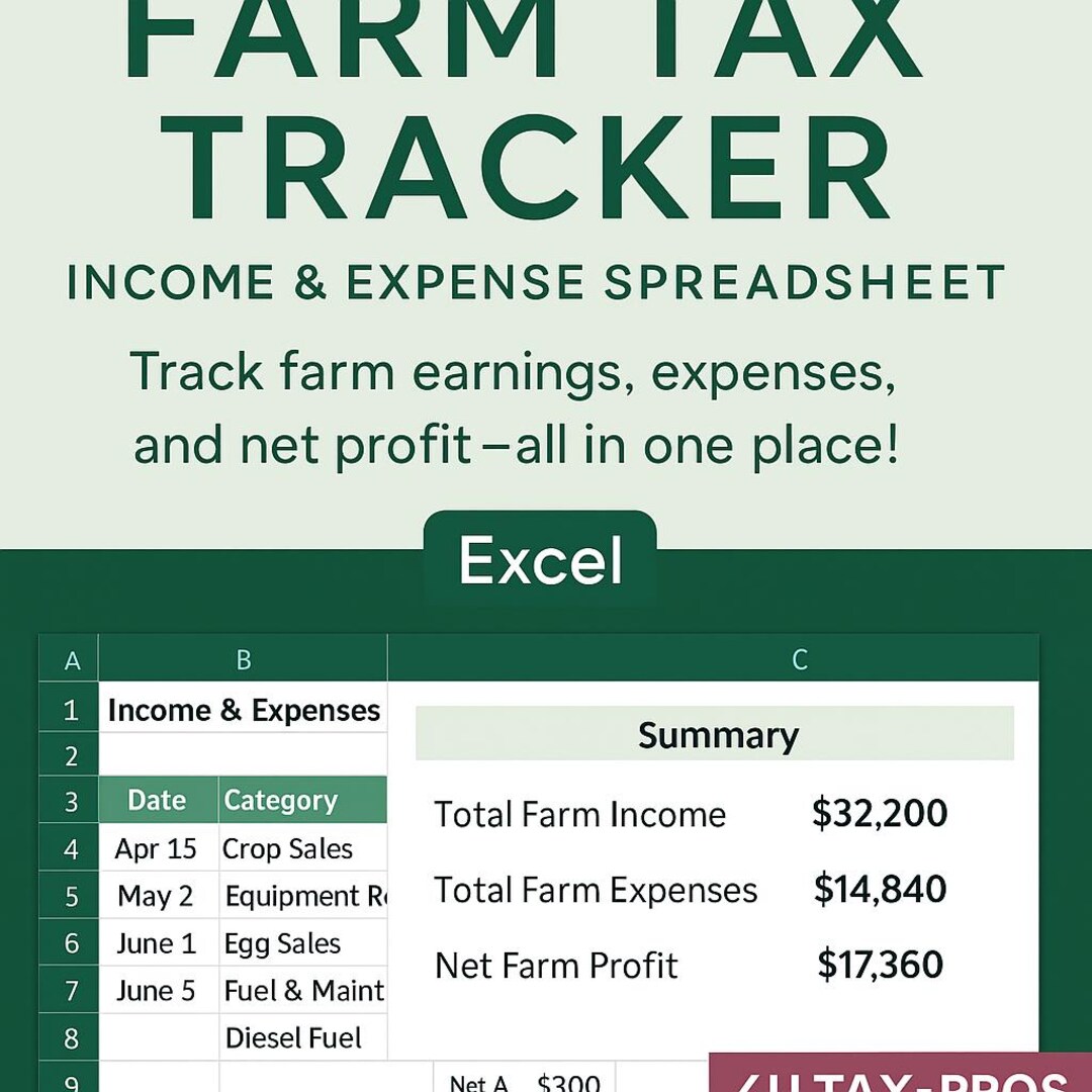 Farm Tax Tracker Spreadsheet 2025-2026 | Income & Expense Log (excel ...