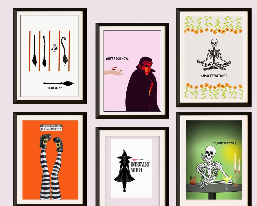 Cute Halloween Posters – Set of 20 Witchy Artful Designs - Etsy