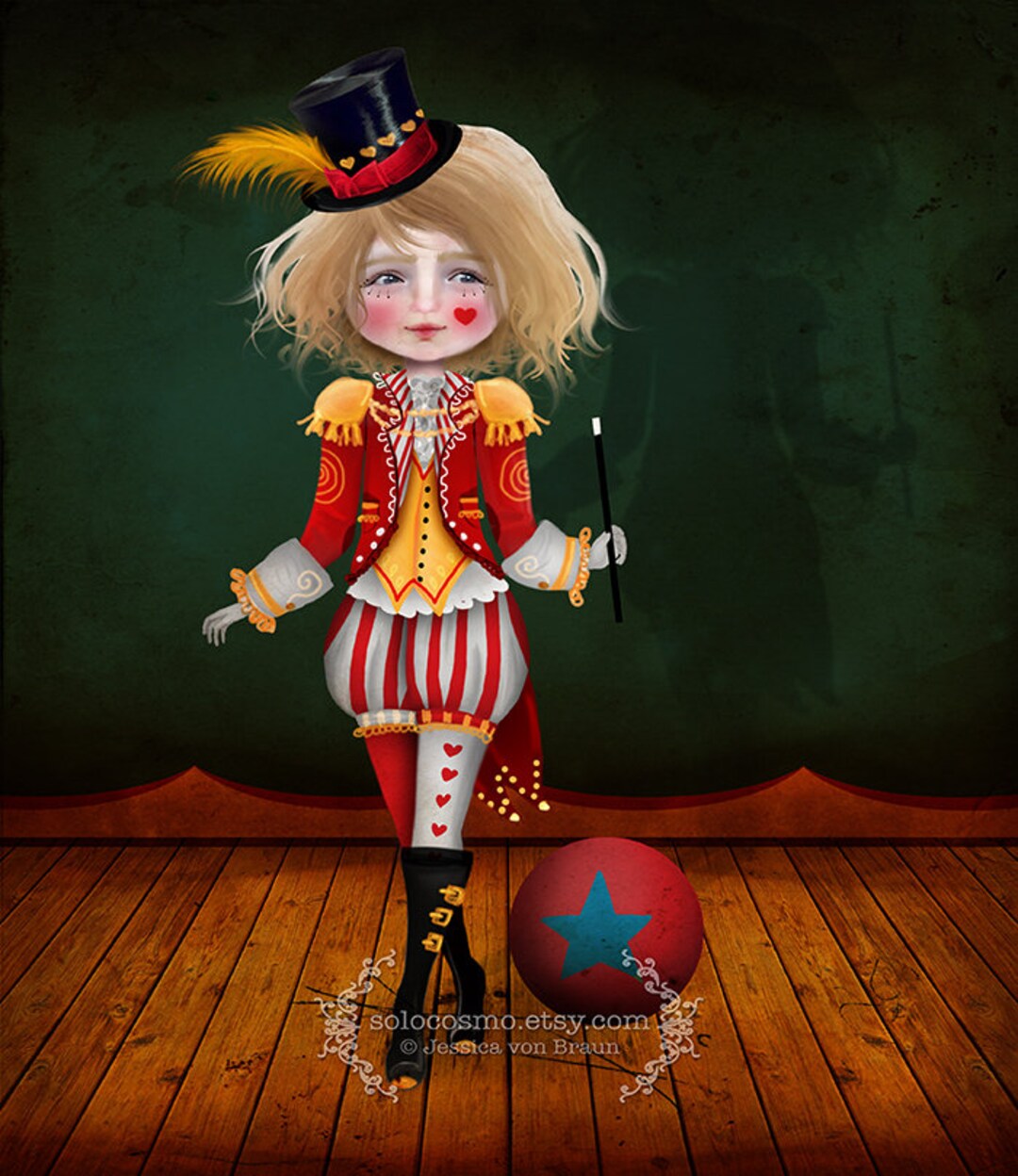Fine Art Print 'le Maître De L'anneau' Little Ringmaster Circus Art ...