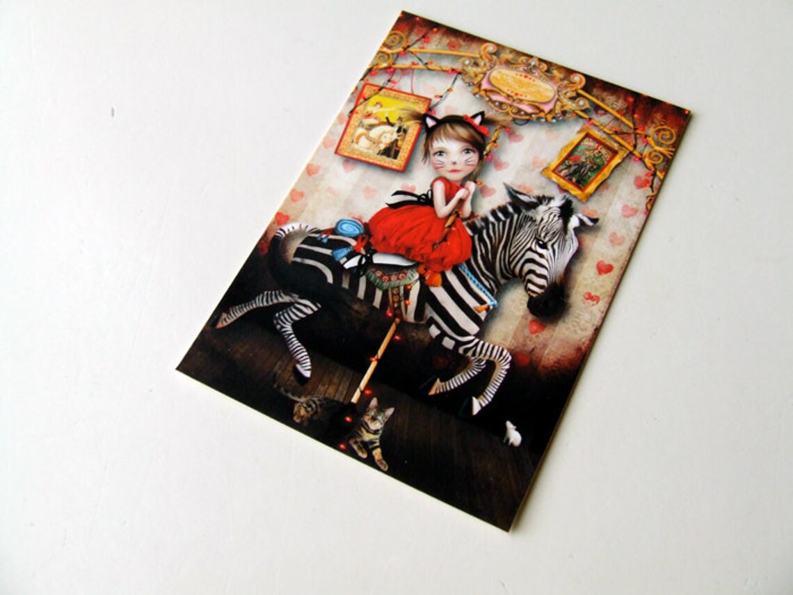 ACEO ATC carousel Dreams Artists Trading Card - Etsy