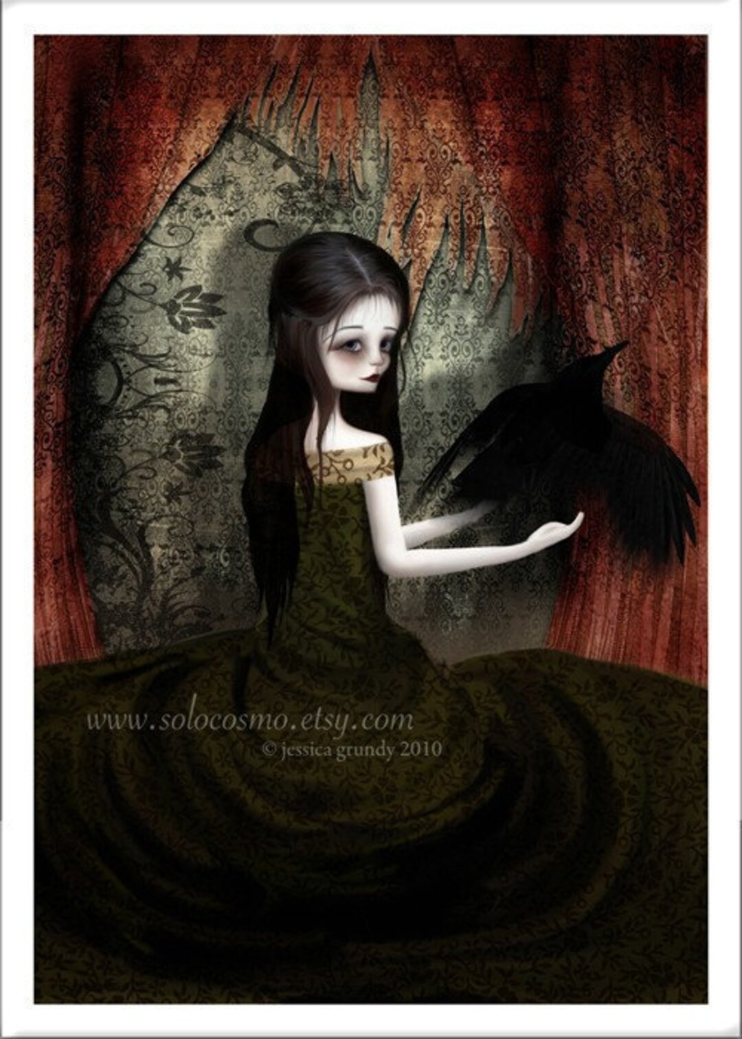 5x7 Premium Art Print lenore Small Size Giclee Print Lowbrow Art Edgar ...