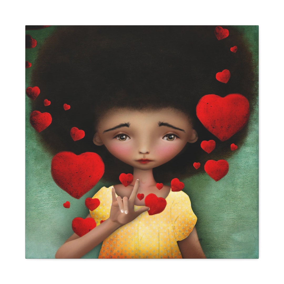 Gesture - ASL American Sign Language Gallery Wrap Canvas Print - Fine ...