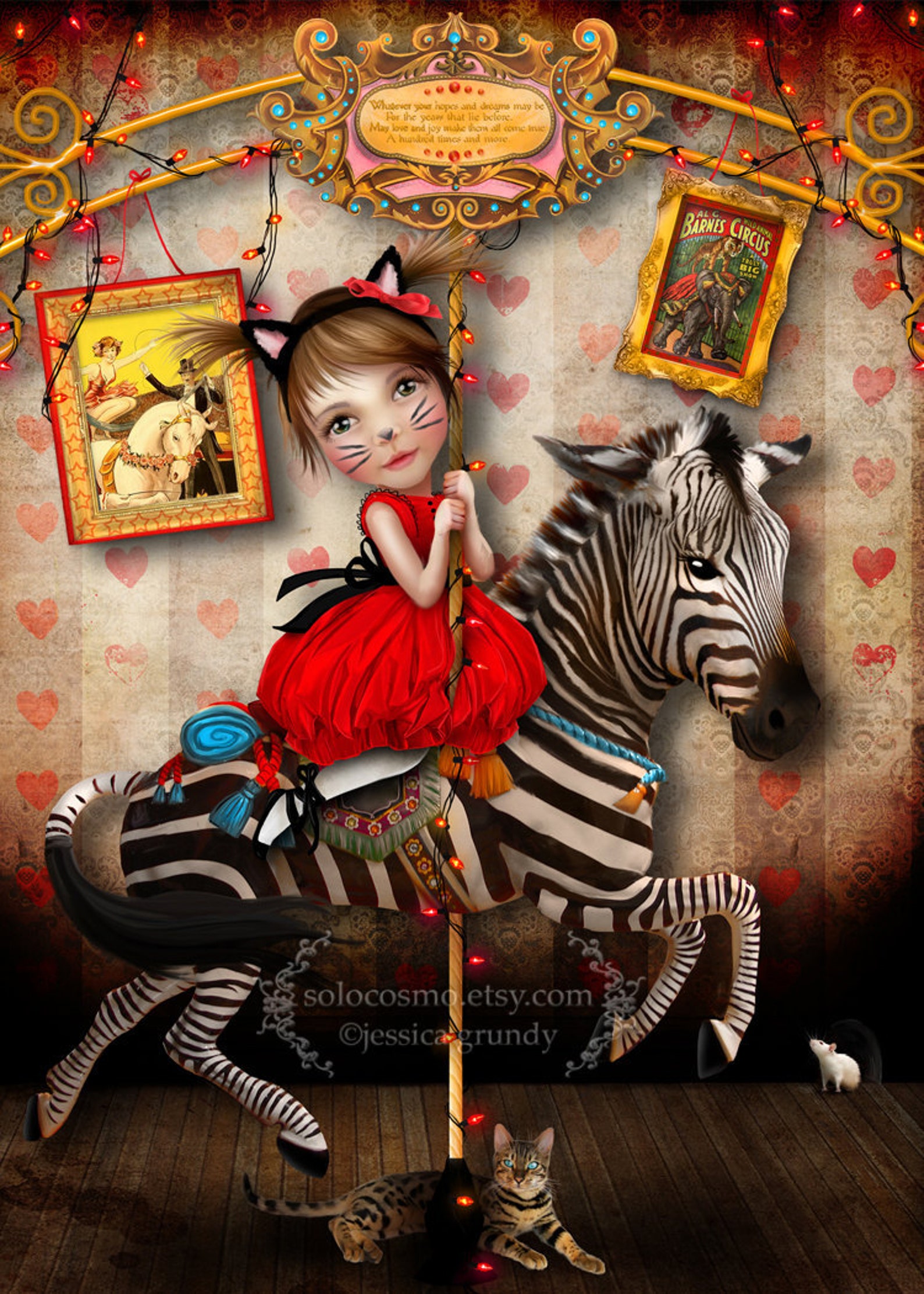 ACEO ATC Carousel Dreams Artists Trading Card | Etsy