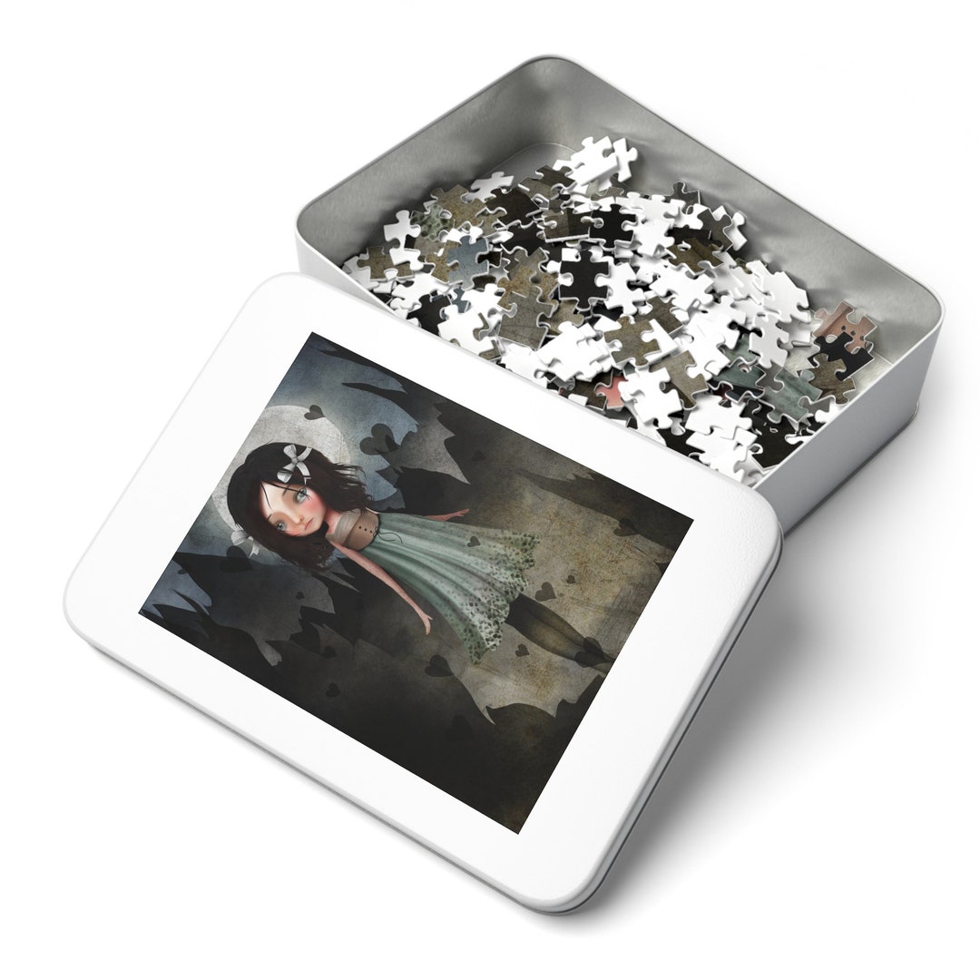 Jagged Puzzle Original Artwork by Jessica Von Braun - Matching Tin Box ...