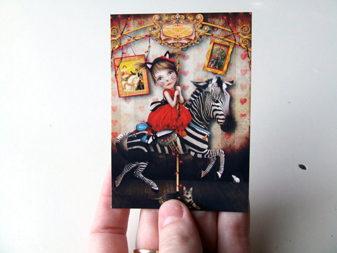 ACEO ATC carousel Dreams Artists Trading Card - Etsy