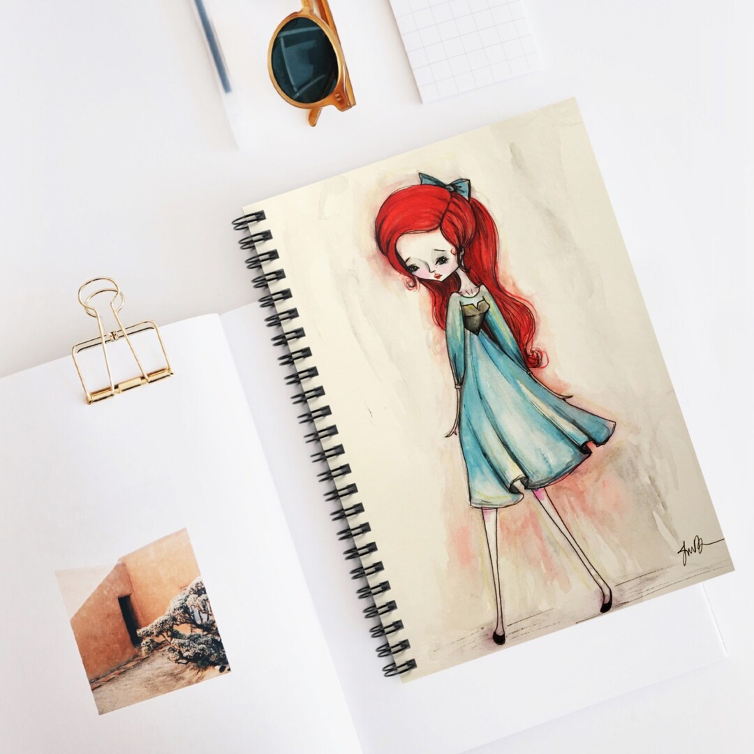 The Little Mermaid Journal - Art by Jessica Von Braun - Spiral Notebook ...