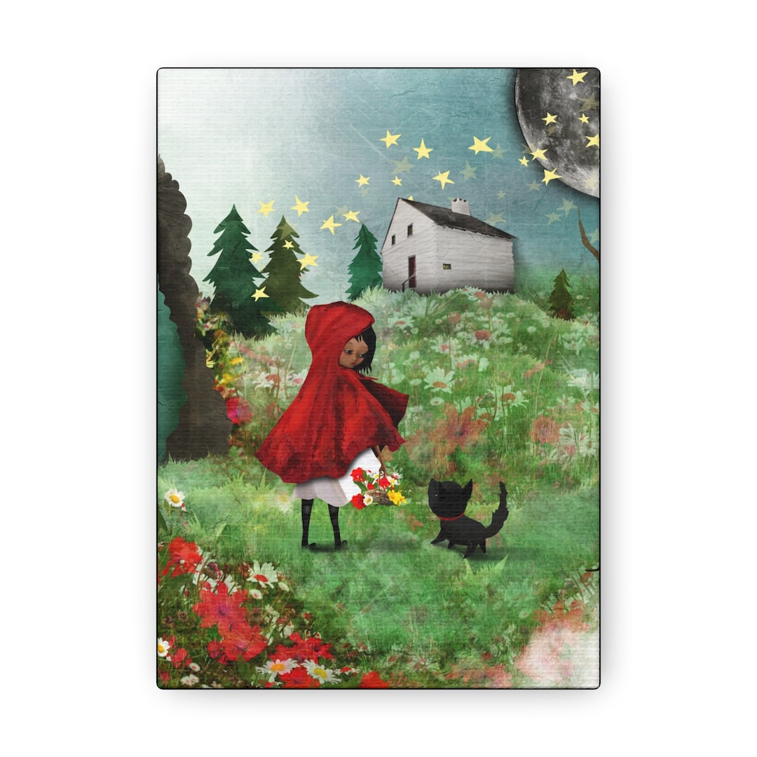 Little Red Riding Hood, the Wolf and Grandma's House Canvas Print ...