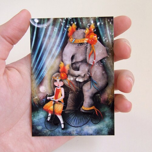 ACEO ATC Artists Trading Card Circus Performer Girl - Etsy