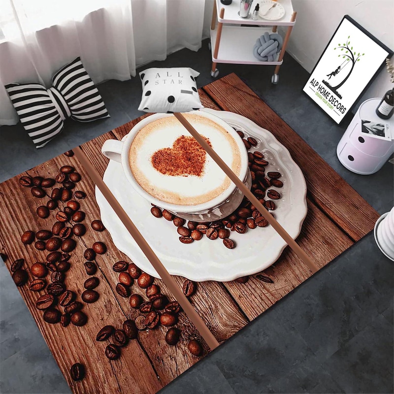 Kitchen Coffee Themed Rug - Etsy