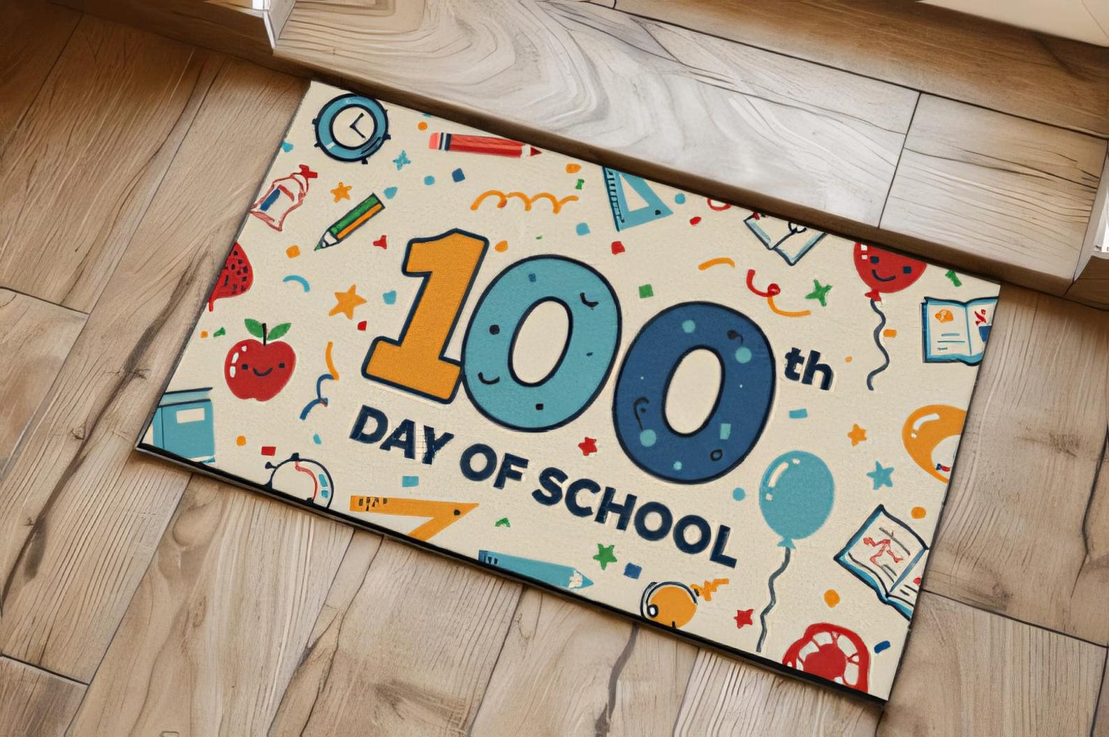 Colorful 100 Days of School Rug–cute Classroom Rug for Kids,educational ...