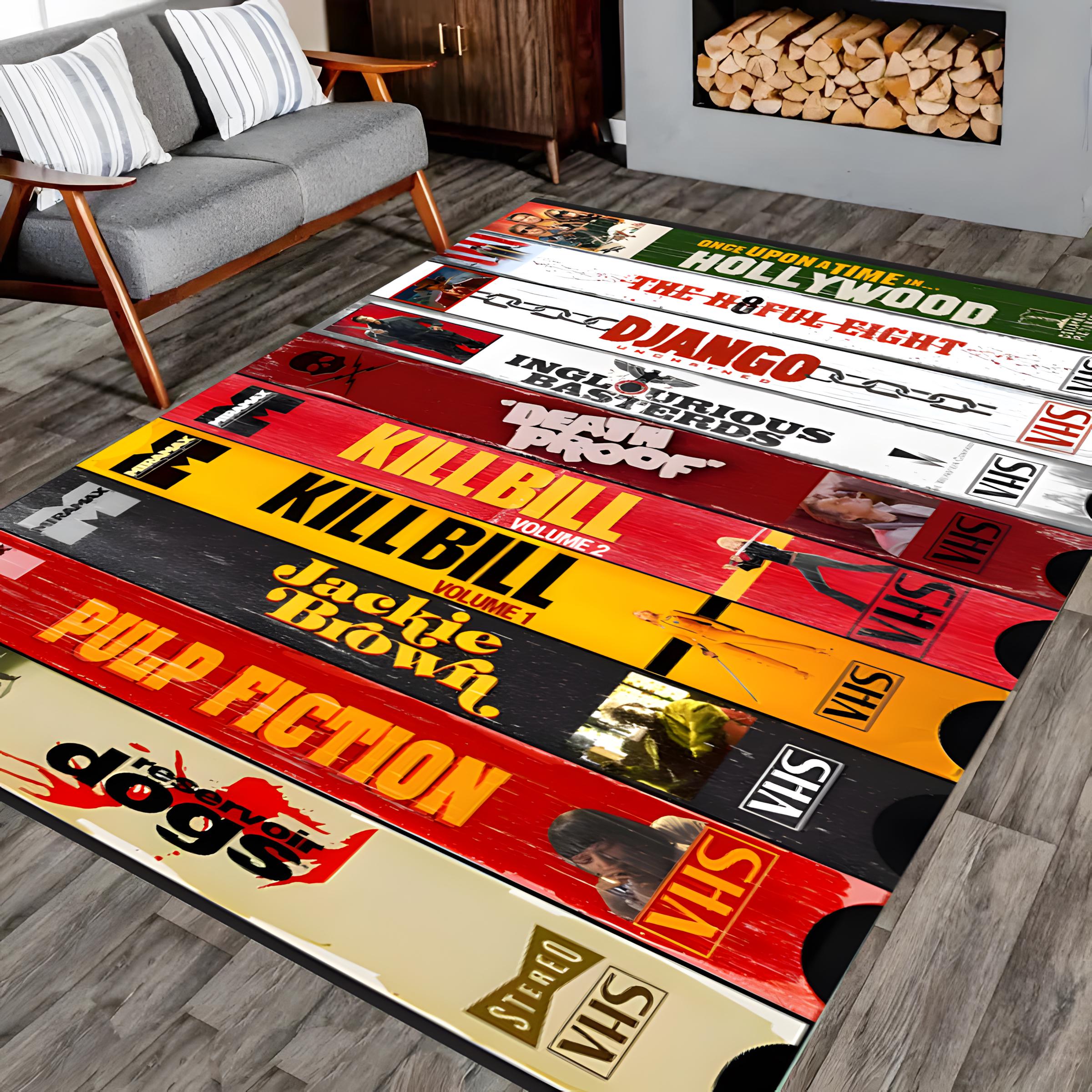Retro VHS Inspired Rug, Vintage Cinema Style Carpet, Cult Classic Film ...