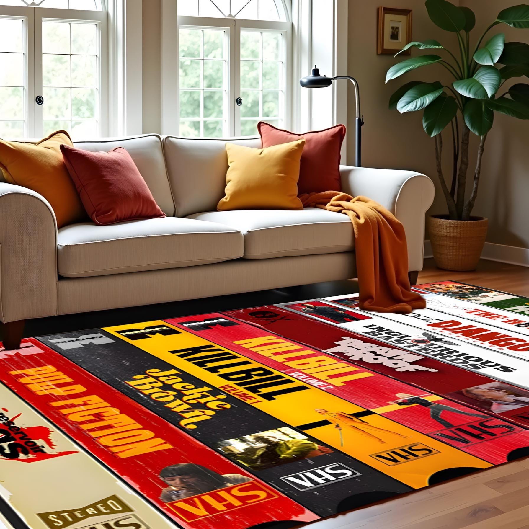 Retro VHS Inspired Rug, Vintage Cinema Style Carpet, Cult Classic Film ...