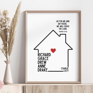 Custom Christian Family Wall Art Personalized Joshua 24 Poster, as for ...