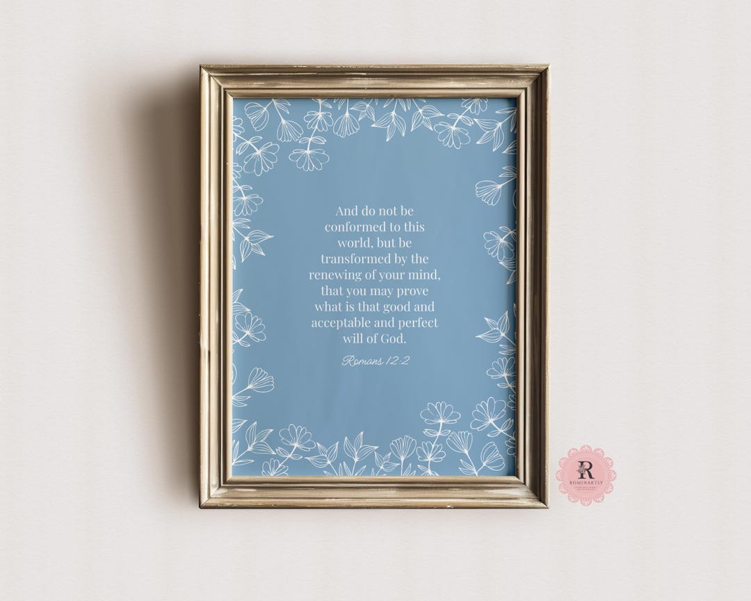 Romans 12:2 Bible Verse Wall Art Christian Poster, Scripture Dorm Décor ...