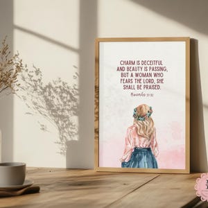 Christian Wall Art Proverbs 31 Printable Poster, Bible Verse Room and ...