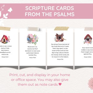 Set of 12 Psalms Scripture Cards Printable, Bible Memory Verse Cards ...