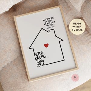 Custom Christian Family Wall Art Personalized Joshua 24 Poster, as for ...