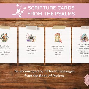 Set of 12 Psalms Scripture Cards Printable, Bible Memory Verse Cards ...