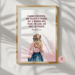 Christian Wall Art Proverbs 31 Printable Poster, Bible Verse Room and ...