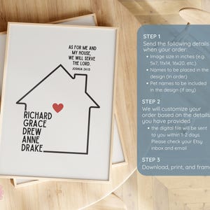 Custom Christian Family Wall Art Personalized Joshua 24 Poster, as for ...