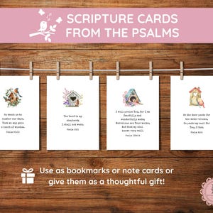 Set of 12 Psalms Scripture Cards Printable, Bible Memory Verse Cards ...