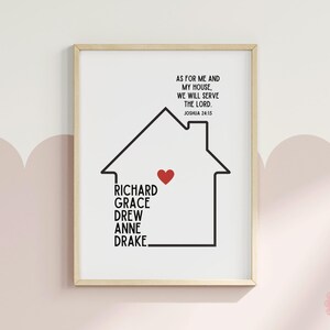 Custom Christian Family Wall Art Personalized Joshua 24 Poster, as for ...