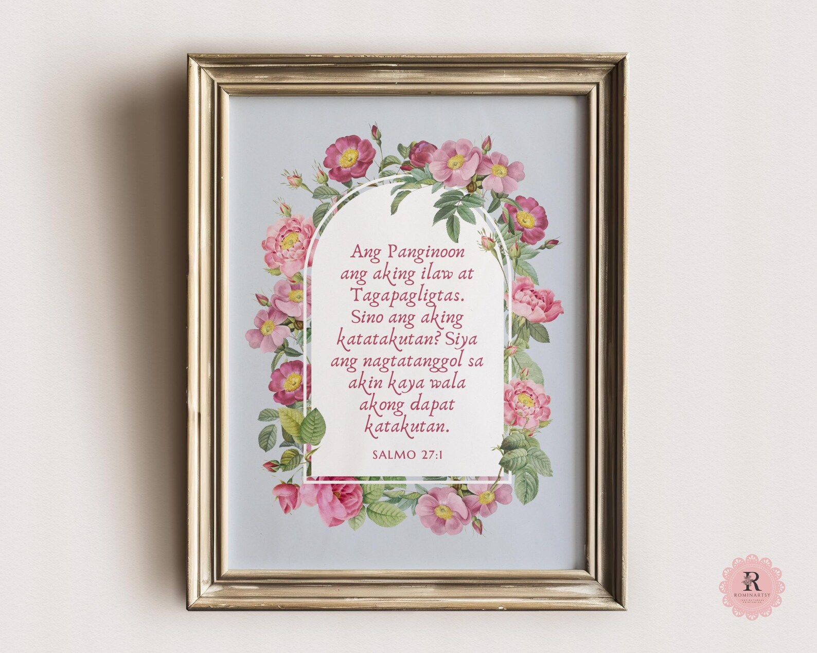 Filipino Wall Art Christian Vintage Rose Design, Antique Style Tagalog ...
