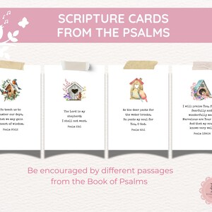 Set of 12 Psalms Scripture Cards Printable, Bible Memory Verse Cards ...
