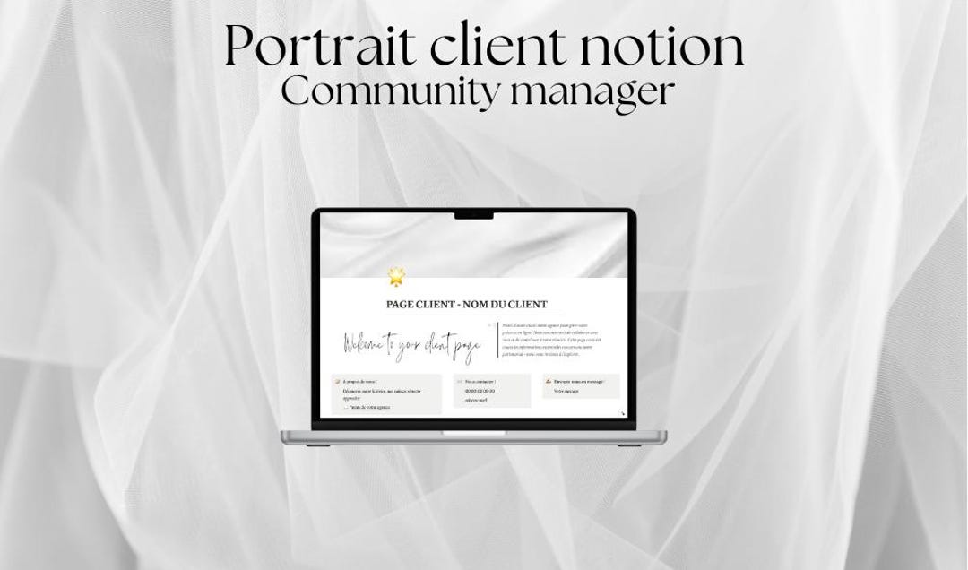 Customer Portrait - Community Manager - Notion - Etsy