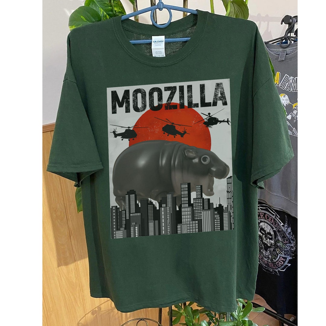 Moozilla Moo Deng Shirt, Funny Baby Hippo Shirt, Meme Shirt, Moodeng ...