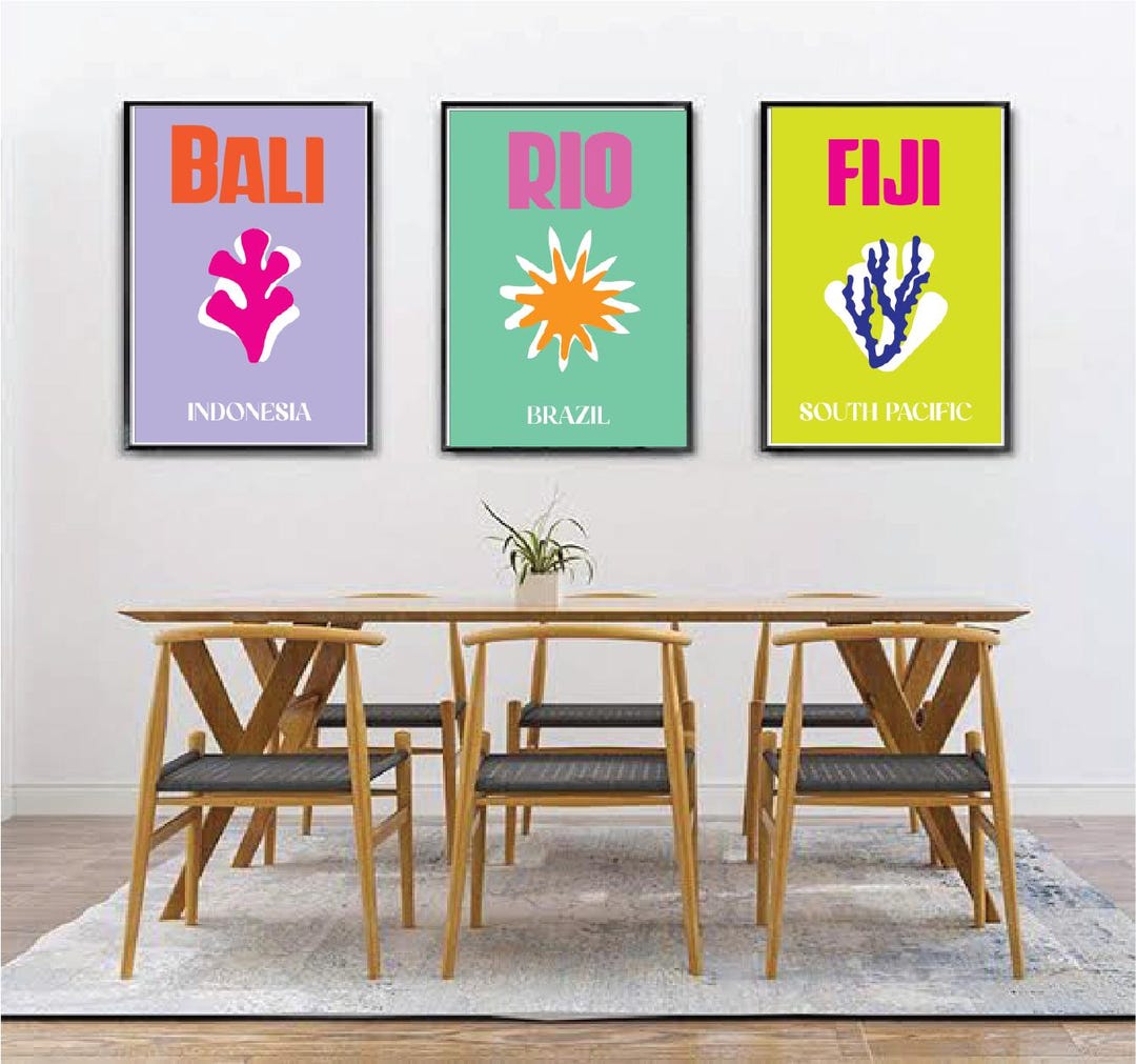 Wall Art Travel Posters, 35 Self Prints. Modern Colorful Art Design ...