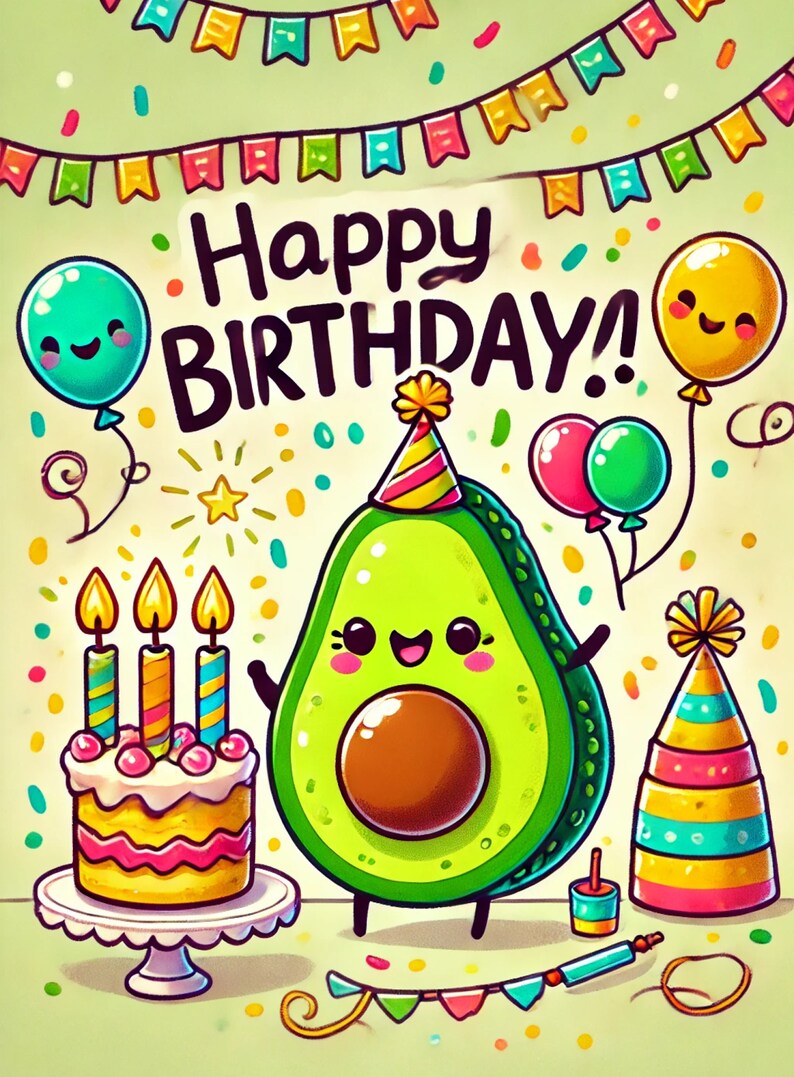 Avocado Birthday Happy Birthday HBD Avocado Happy Birthday Feliz ...